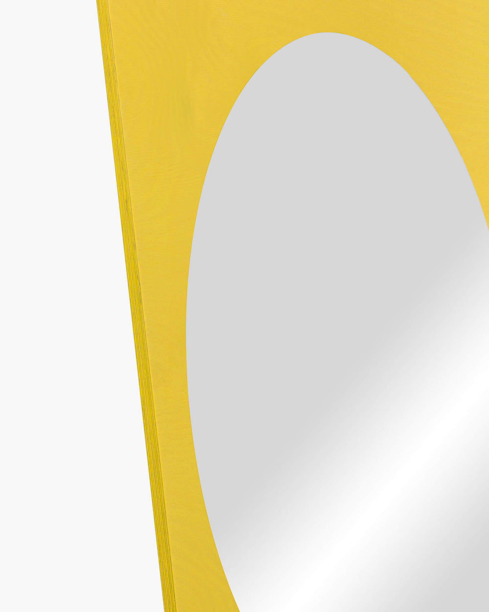 Aku Mirror - large, round, yellow wall mirror. 90 x 70 cm - noo.ma
