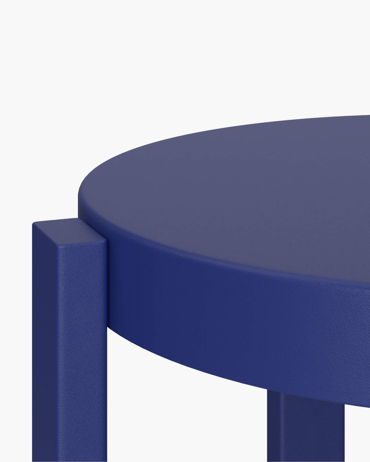 Doon Stool - minimal small, round steel stool in blue - noo.ma