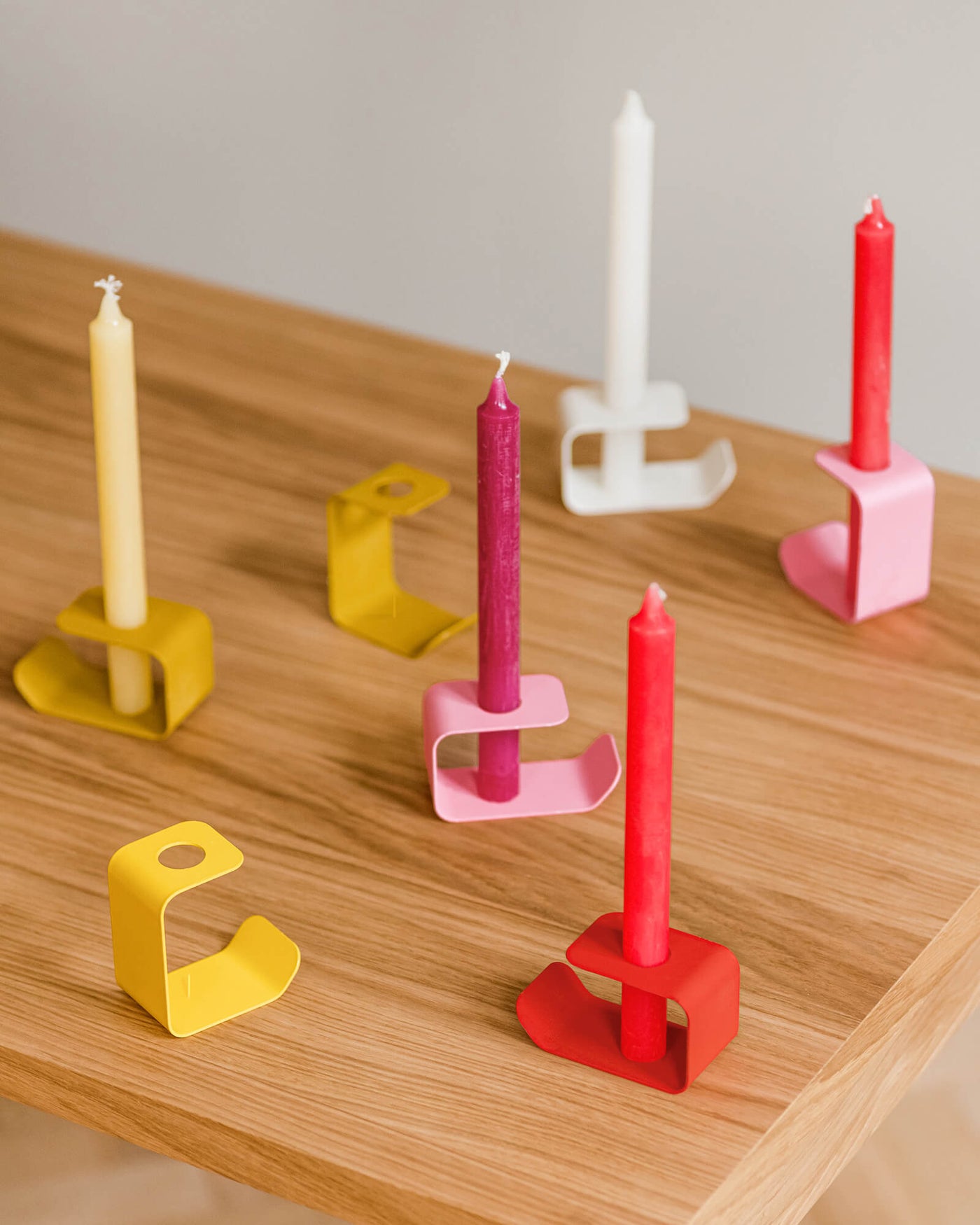 Flec Candle Holder - red, metal candle holder - noo.ma