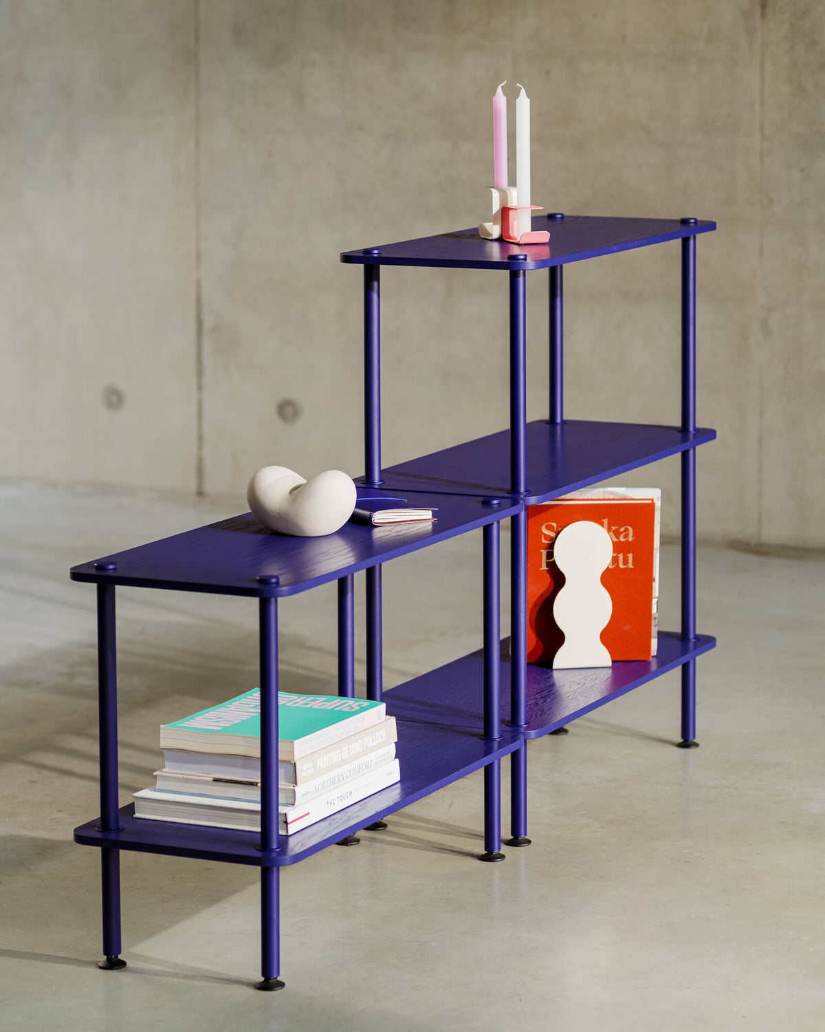 Teidi Shelving Unit 2-tier - blue bookshelf and storage - noo.ma