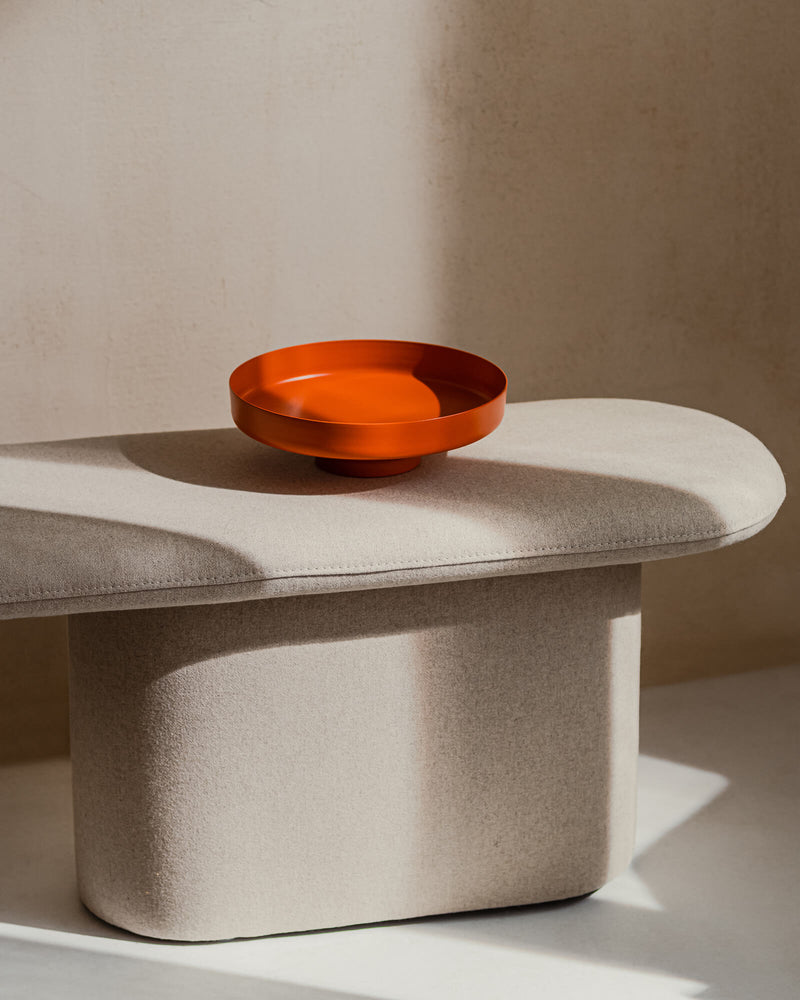 Vilu Bowl - small orange fruit bowl made of metal - noo.ma