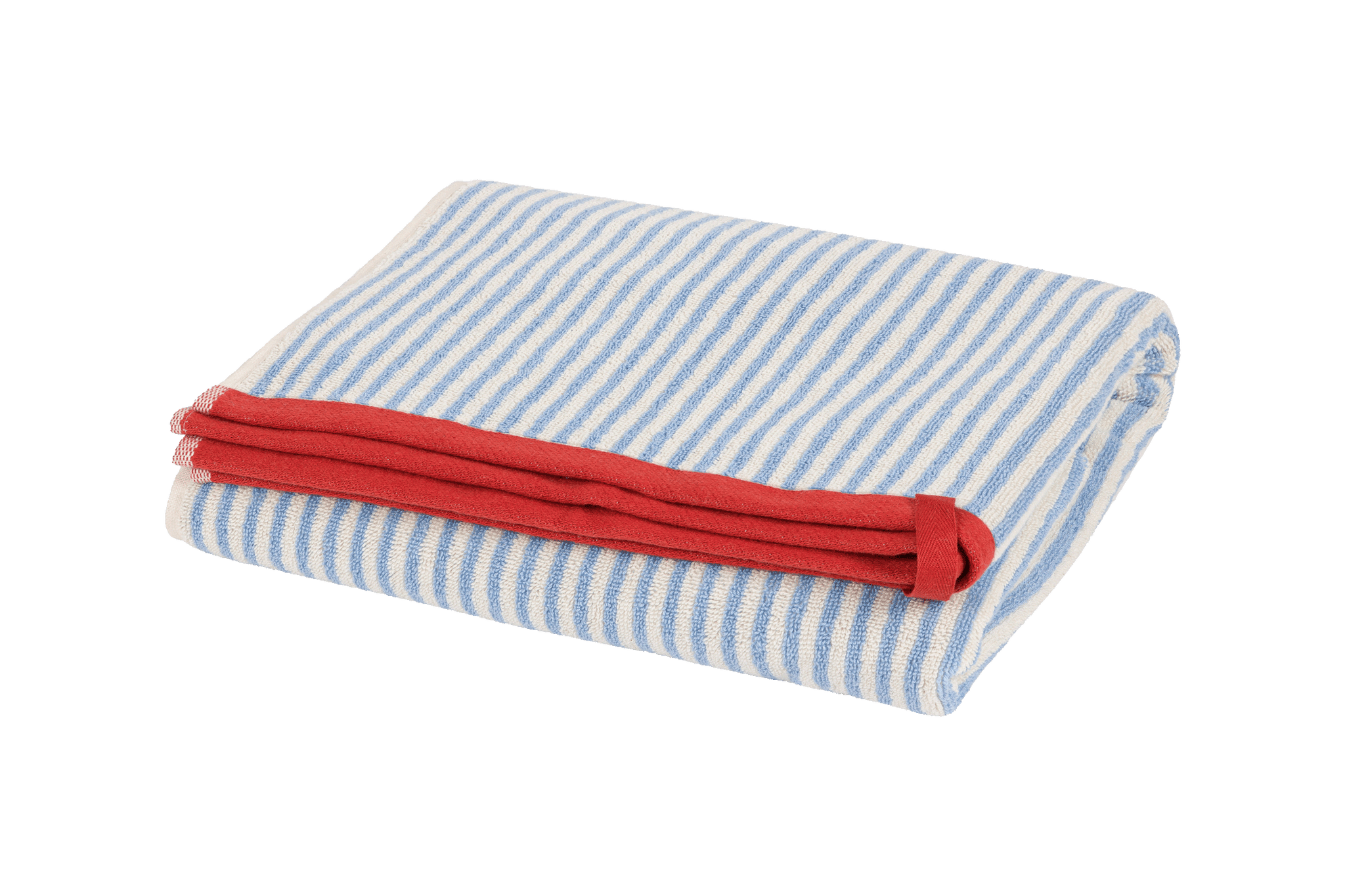 Gobo Bath Towel - blue / narrow stripes - colorful towel - noo.ma