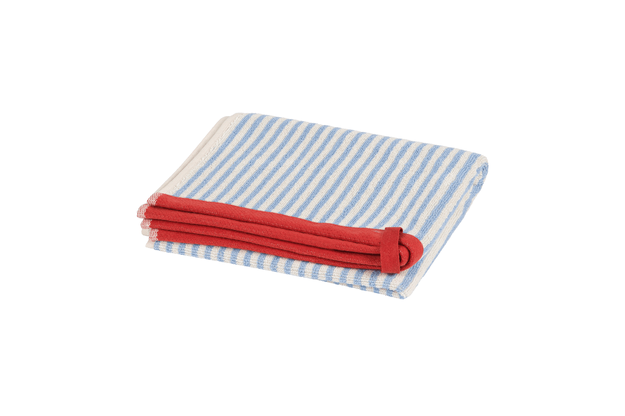 Gobo Hand Towel - blue / narrow stripes - colorful towel - noo.ma