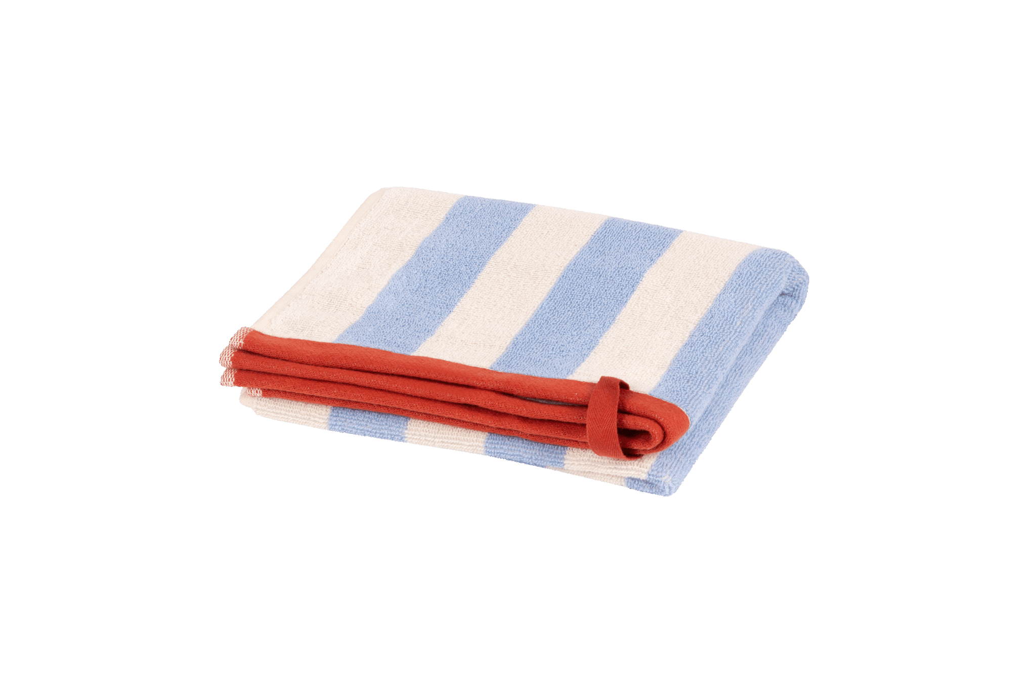 Gobo Hand Towel - blue / wide stripes - thick cotton towel - noo.ma