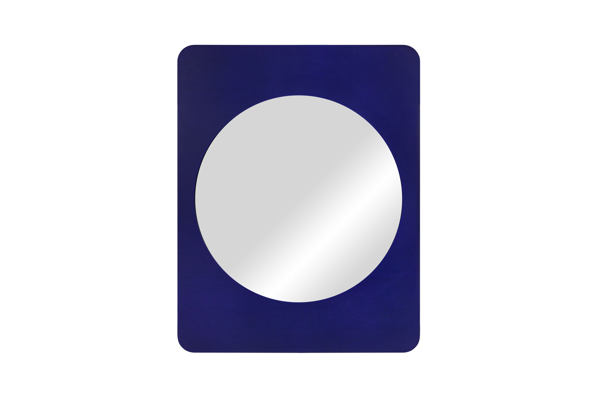 Aku Mirror - large, blue, round wall or floor mirror, 90 x 70 - noo.ma